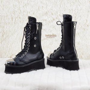Demonia | Shoes | Gravedigger Unisex Chrome Toe Cap Platform Combat ...